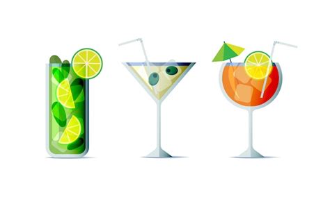 Premium Vector Alcohol Drinks And Cocktails Icon Set Popular