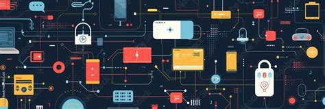 An Abstract Illustration Depicting Various Network Devices Including Routers Modems And Smart