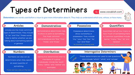 Determiners Types Of Determiners With Examples Vocabish