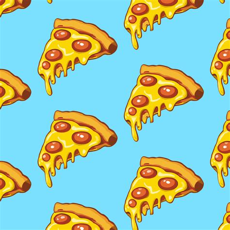 Vector Seamless Pizza Pattern 19900839 Vector Art At Vecteezy