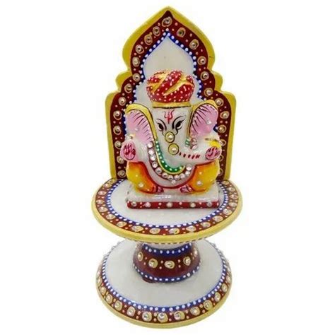 Hindu Marble Ganesh Statue With Singhasan Size 10 At Best Price In Alwar