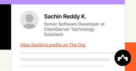 Sachin Reddy K Senior Software Developer At Clientserver Technology