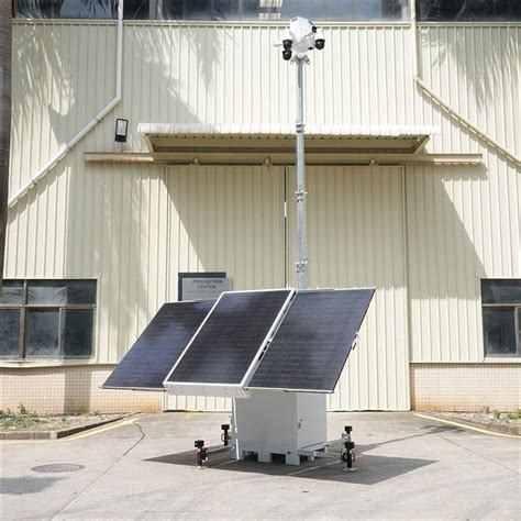 Portable Surveillance Camera Tower With Electric Mast For Mining Area