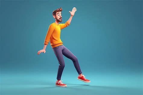 Premium Photo Man In Confused Pose 3d Illustration