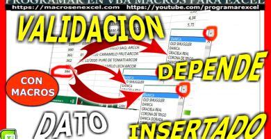 Validación Datos en Excel archivos PROGRAMAR EN VBA MACROS DE EXCEL