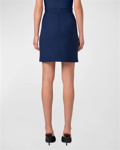 Akris Punto Wool Tricotine Short Pencil Skirt Neiman Marcus