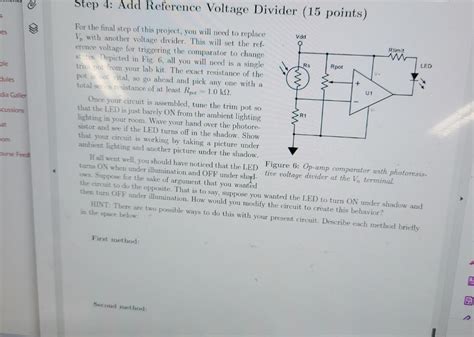 Solved Step 4 Add Reference Voltage Divider 15 Points