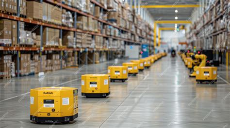 Automated Guided Vehicles Agvs In Warehouse Distribution Center
