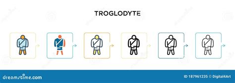 Troglodyte Outline Icon Cartoon Vector 119003687