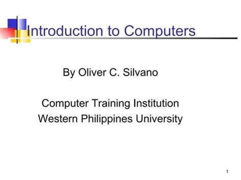 Introduction To Computer Ppsx Computing Technology And Computing