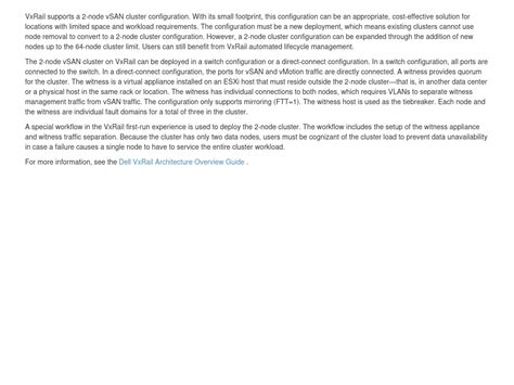 Vxrail 2 Node Cluster With Vsan Configuration Dell Vxrail Tech Book Dell Technologies Info Hub