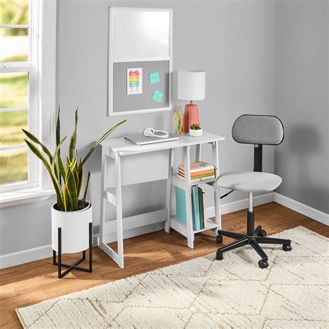 Mainstays Quick Assembly Desk White Geometric Design