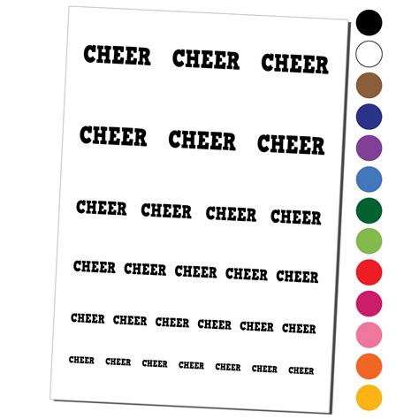 Cheer Cheerleading Fun Text Water Resistant Temporary Tattoo Set Fake Body Art Collection