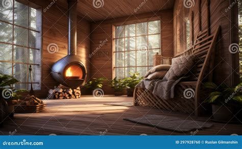 Interior Of Finnish Sauna Classic Wooden Sauna With Hot Steam Russian
