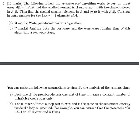 The Following Is How The Selection Sort Algorithm