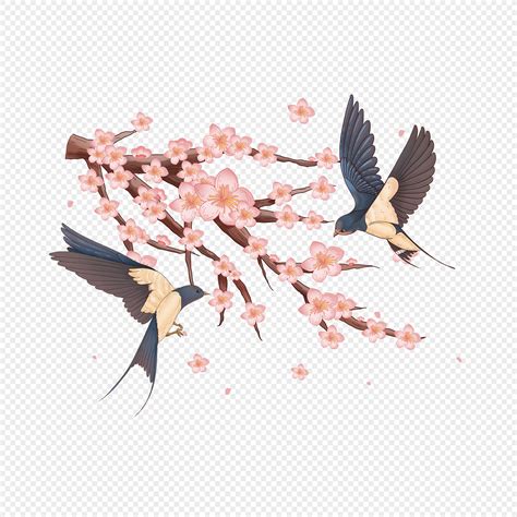 복숭아꽃 가지 Png 일러스트 및 벡터 이미지 무료 다운로드 Lovepik