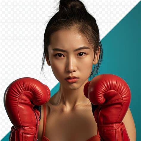 Premium Psd Woman Is Boxing Asian Beauty