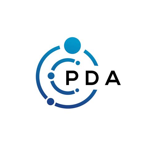Pda Letter Technology Logo Design On White Background Pda Creative