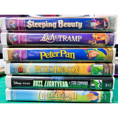 DISNEY VHS LOT Of 5 Incl Classics Sleeping Beauty Peter Pan Lady