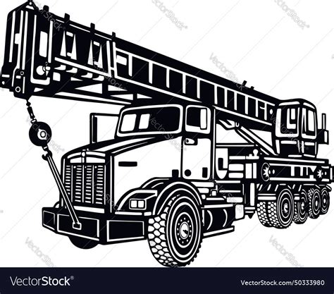 Crane Truck Industrial Equipment Royalty Free Vector Image