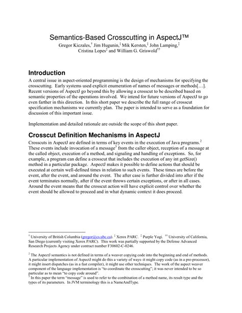 PDF Semantics Based Crosscutting In AspectJ
