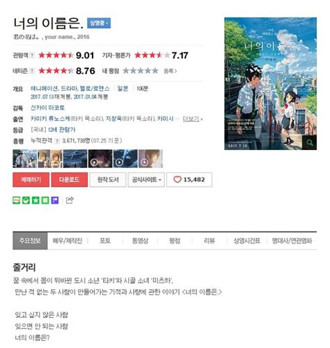 [fullhd] 너의 이름은 Your Name 2017 Fhdrip 1080p Mp4[자체자막]