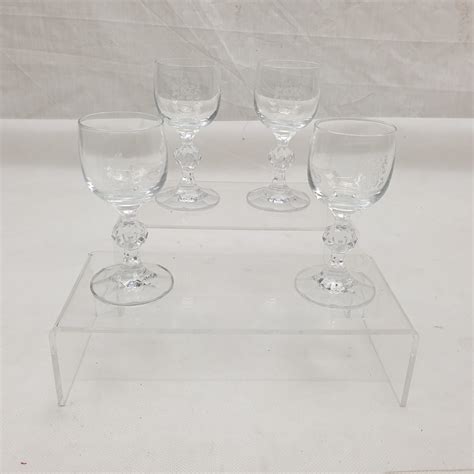 Set Of 4 Cut Glass Trinity Lighthouse Sherry Glasses Sally Antiques