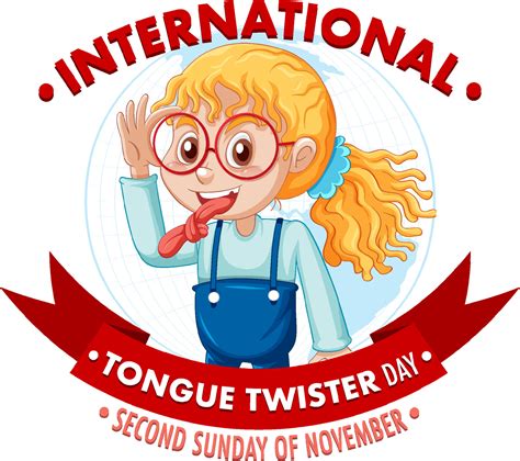 International Tongue Twister Day Banner Design 12744494 Vector Art At