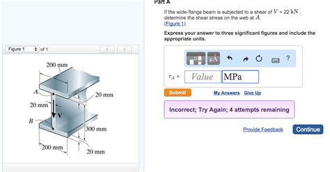 Solved If The Wide Flange Beam Is Subjected To A Shear Of V Chegg