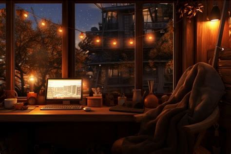 Comfortable Cozy Workspace Generate Ai