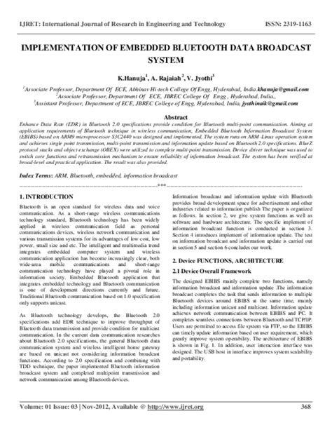 pdf implementation of embedded bluetooth data broadcast system