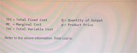 Solved TFC Total Fixed CostQ Quantity Of OutputMC Chegg