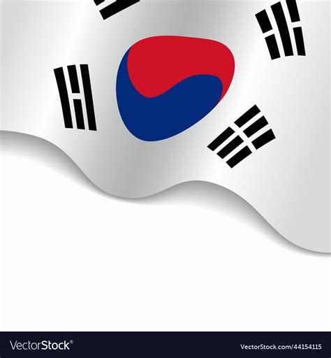 South Korean Flag Wavy Abstract Background Vector Image