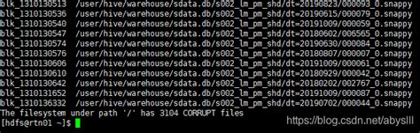 hdfs的block损坏或丢失问题检查与处理 hdfs丢失块如何解决 查找损坏块所在机器 csdn博客