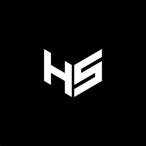 Hs Letter Logo Design With Black Background In Illustrator Vector Logo