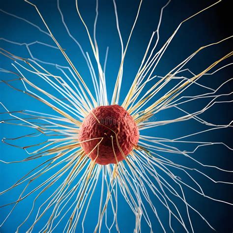 Intricate Neuron With Radiating Axons And Dendrites On Blue Background