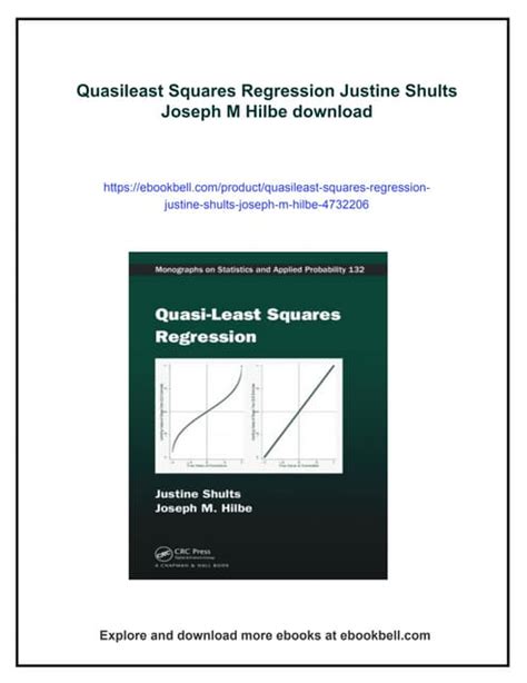 Quasileast Squares Regression Justine Shults Joseph M Hilbe Pdf