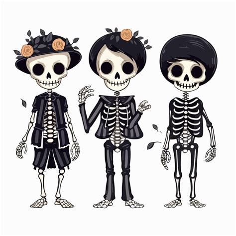 El toque del otoño revelado en el arte del esqueleto de halloween ai