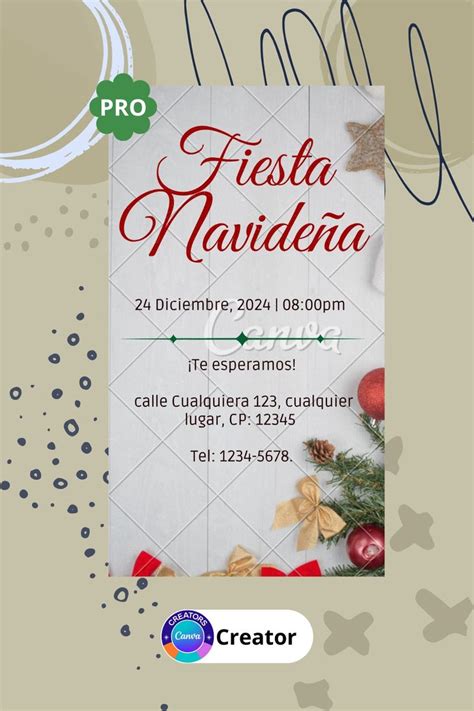 Plantilla Editable En Canva Invitación Vertical Fiesta Navideña Moderna Rojo y Verde Christmas