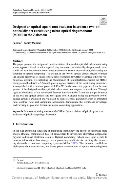 Design Of An Optical Square Root Evaluator Based On A Two Bit Optical