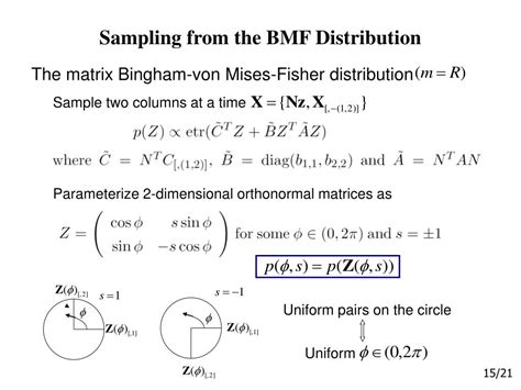 Ppt Simulation Of The Matrix Bingham Von Mises Fisher Distribution With Applications To