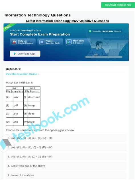 Mcq On Information Technology Pdf