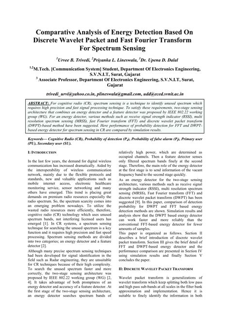 pdf comparative analysis of energy detection based on discrete