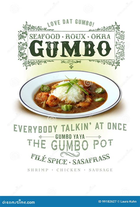 Gumbo De Los Mariscos De La Colección De La Cultura De New Orleans