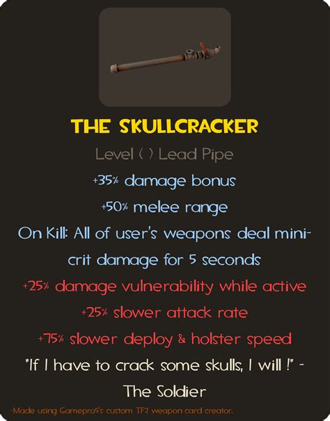 Soldier Melee Tf2 Weapon Concept The Skullcracker Rtf2weaponideas