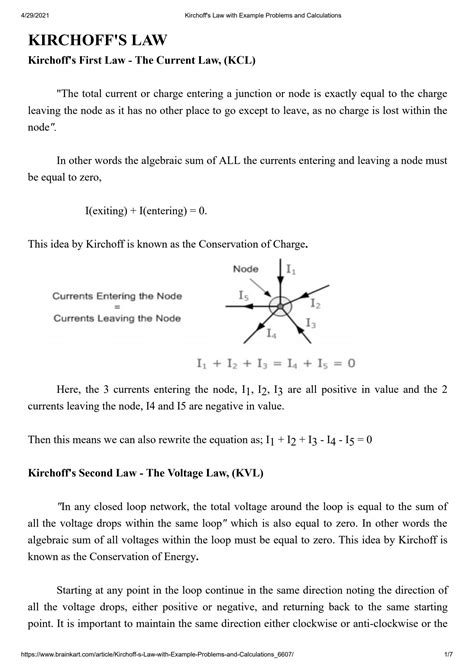 Solution Kirchoff S Law With Example Problems And Calculations