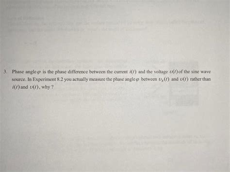 Solved 3 Phase Angle O Is The Phase Difference Between The Chegg Com