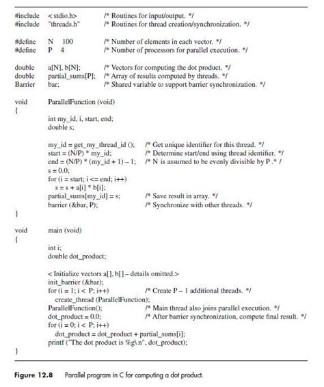 solved in the parallel program in figure 12 8 for computing
