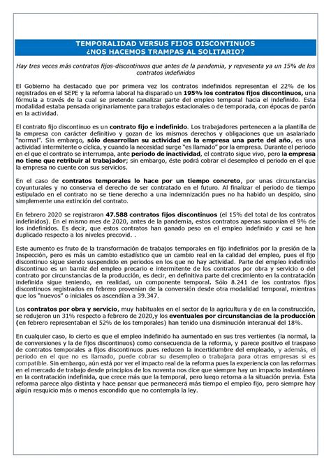 TEMPORALIDAD VERSUS FIJOS DISCONTINUOS NOS HACEMOS TRAMPAS AL