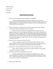 Module 6 Reading Questionnaire Docx Marisa Blazquez Professor Vila SYG2340 3 15 2022 Module 6